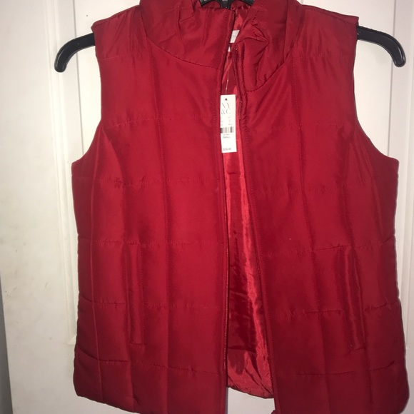 New York & Company | Jackets & Coats | Nwt Red Puffy Vest | Poshmark